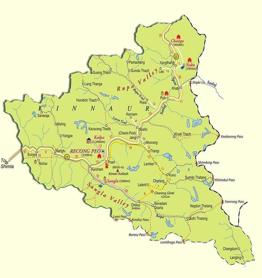 Map Of Kinnaur | Kinnauri.com